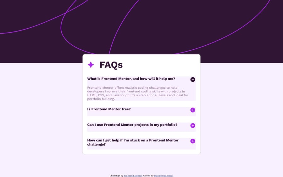 Frontend Mentor Responsive Faq Accordion Coding Challenge Solution