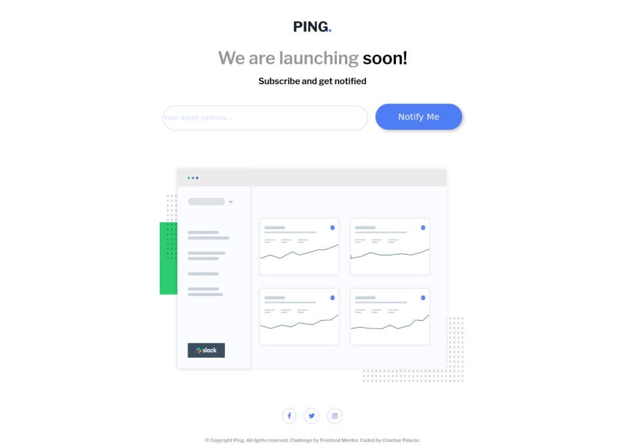 Frontend Mentor Ping Single Column Coming Soon Page Using Flexbox And