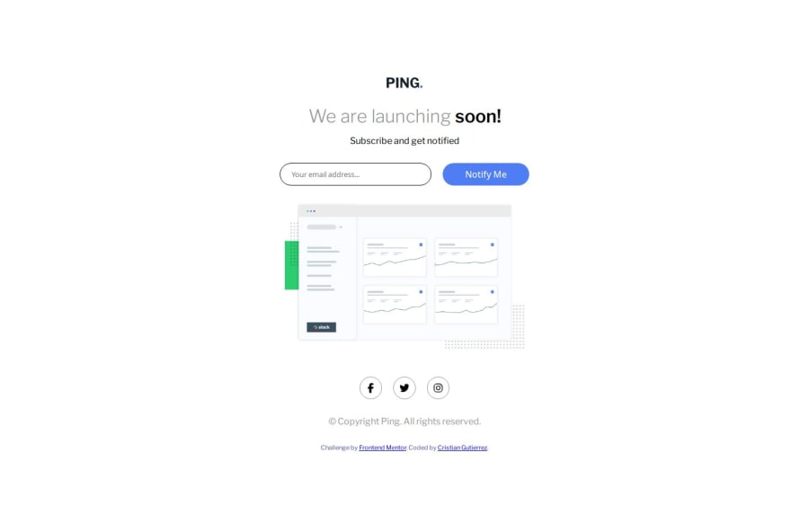 Frontend Mentor Coming Soon Page Mater Using Html Css And Javascript Coding Challenge Solution