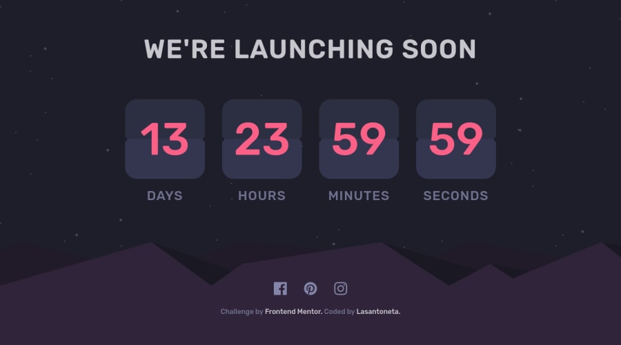 Frontend Mentor Launch Countdown Timer Vanilla Js Flexbox Coding Challenge Solution