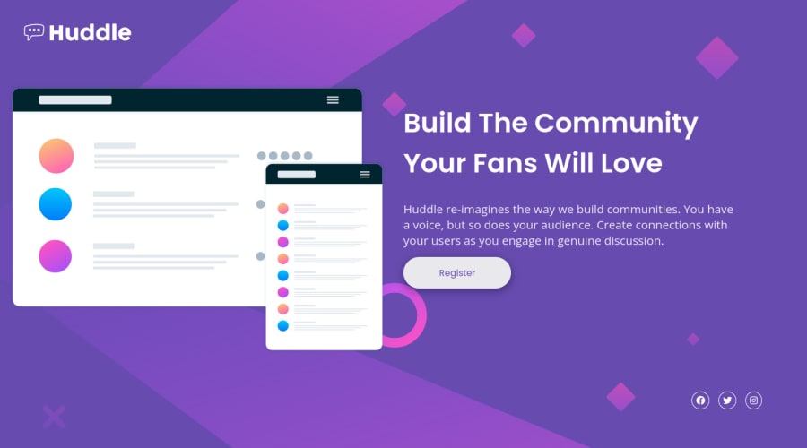 Frontend Mentor Huddle Landing Page Using Html And Css Flex Box Coding Challenge Solution