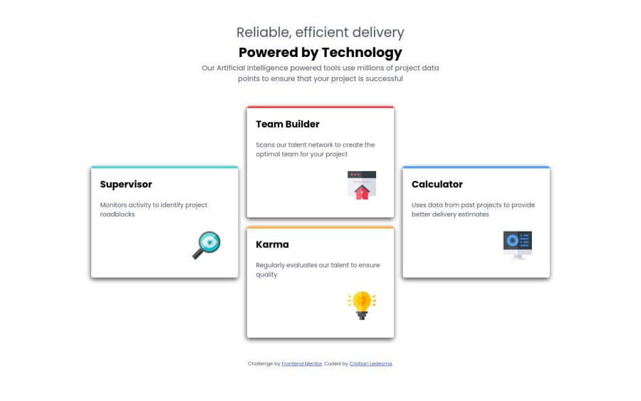 Frontend Mentor Four Card Feature Section Master Using Flex Coding Challenge Solution