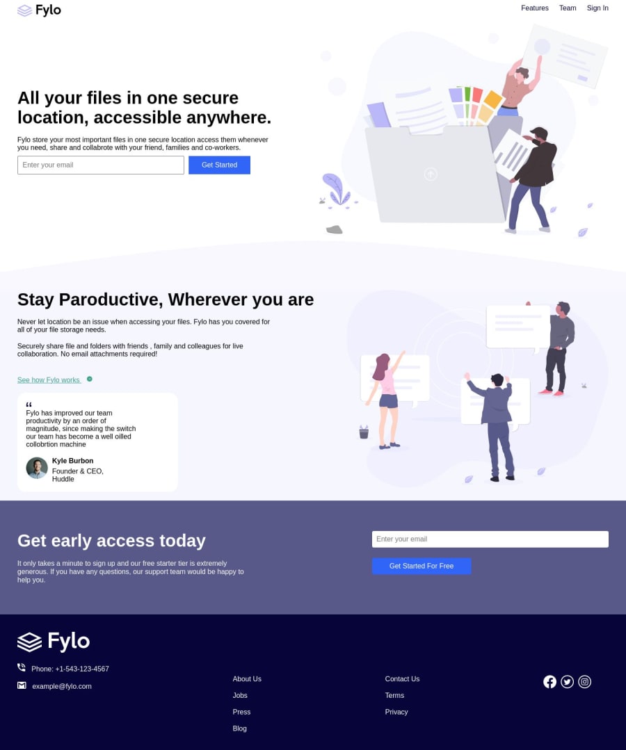 Frontend Mentor Responsive Fylo Landing Page Using Html Css Js Coding Challenge Solution