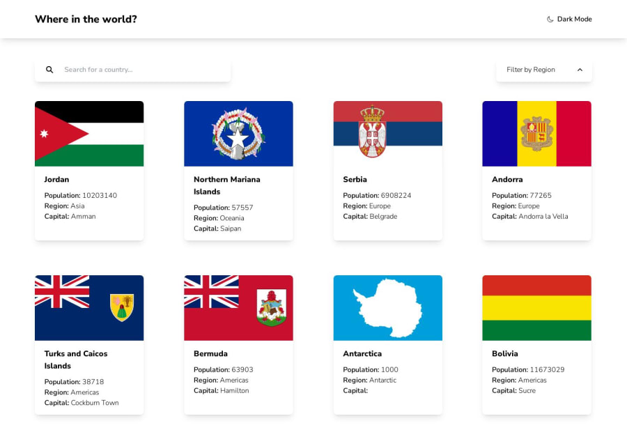 Frontend Mentor Responsive Countries Info App Using Reactjs And Tailwind Css Coding Challenge