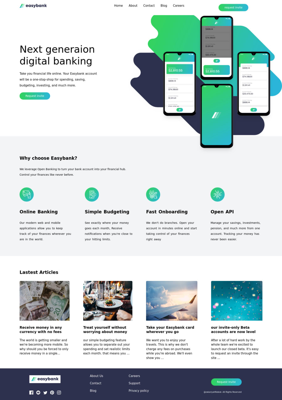 Frontend Mentor A Responsive Easybank Landing Page With Html Css And