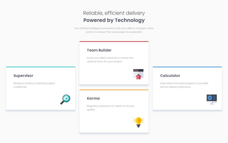 Frontend Mentor Four Card Feature Section Html And Css Coding Challenge Solution