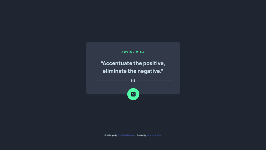 Frontend Mentor Advice Generator App Using Bootstrap And Jquery Coding Challenge Solution