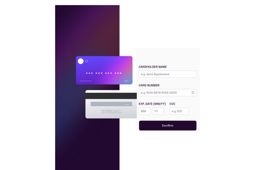 Frontend Mentor Card Detail Form Made With React Coding Challenge