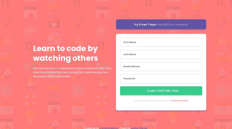 Frontend Mentor Solution Of Intro Component With Sign Up Form Using