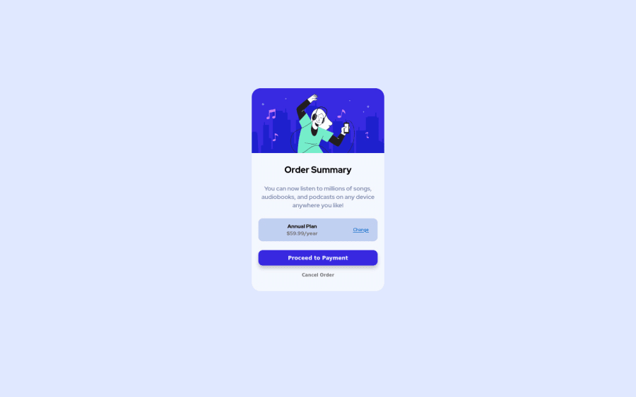 Frontend Mentor Order Summary Component Coding Challenge Solution