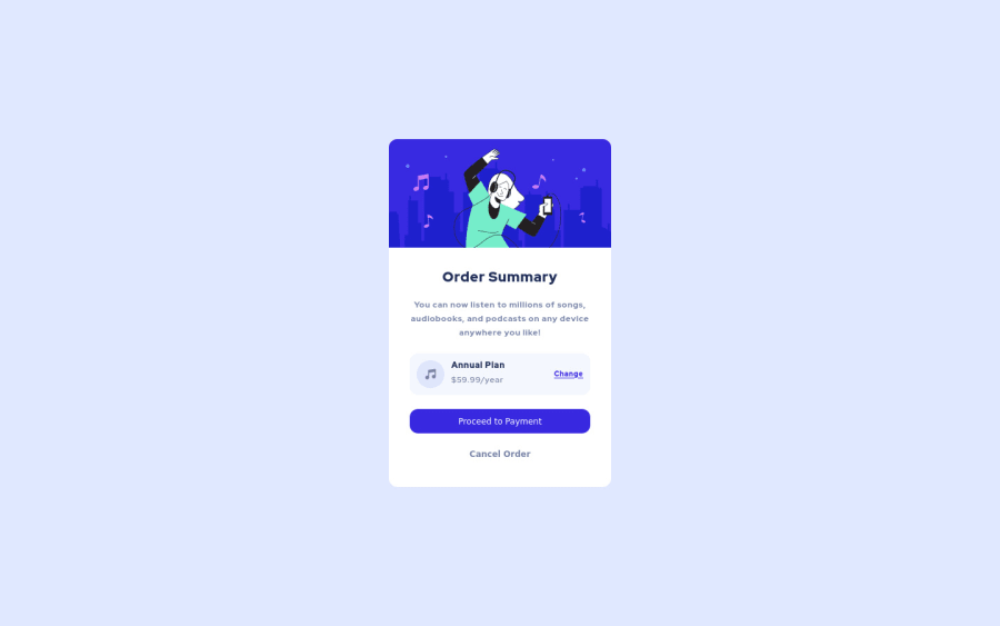 Frontend Mentor Order Summary Card Component Project Build Using Css