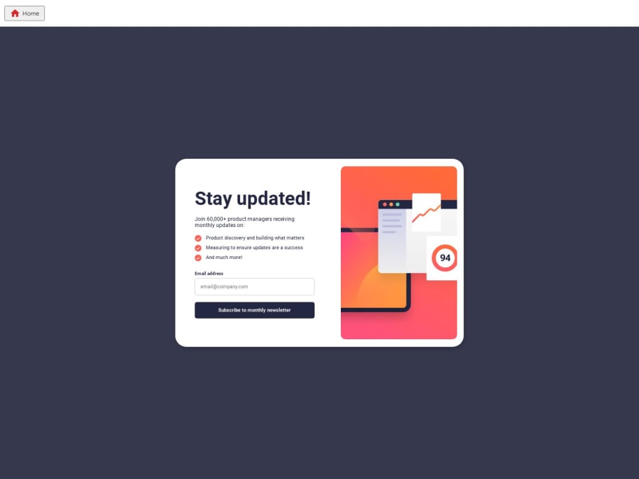Frontend Mentor Newsletter Signup Form Attempt Using Vue And Scss