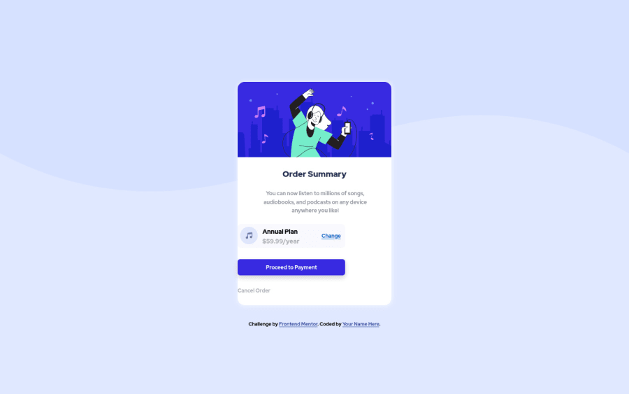 Frontend Mentor Order Summary Html Css Coding Challenge Solution