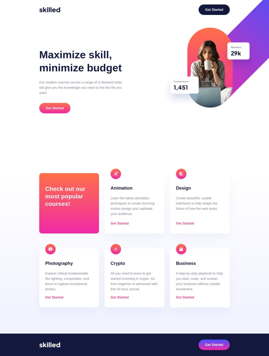 Frontend Mentor Skilled Elearning Landing Page Next Js And Tailwind