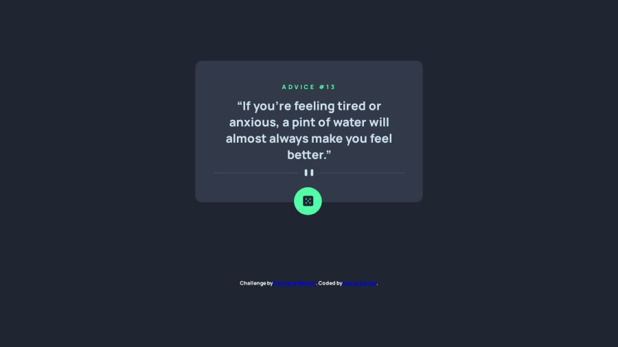 Frontend Mentor Advice Generator Using React Styled Components And
