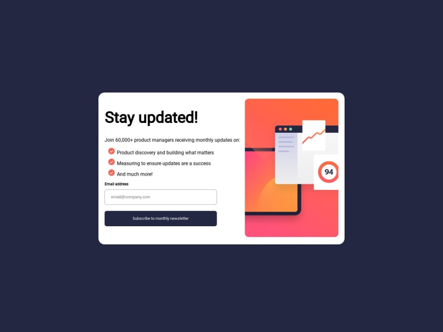 Frontend Mentor Newsletter Sign Up Using Html Css And Javascript Coding Challenge Solution