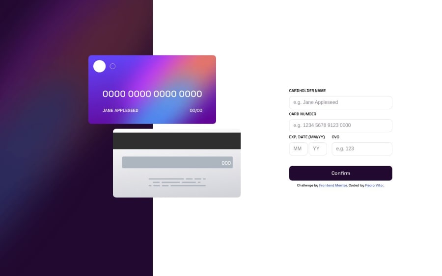 Frontend Mentor | Interactive card details form coding challenge solution Frontend Mentor | Interactive card details form coding challenge solution