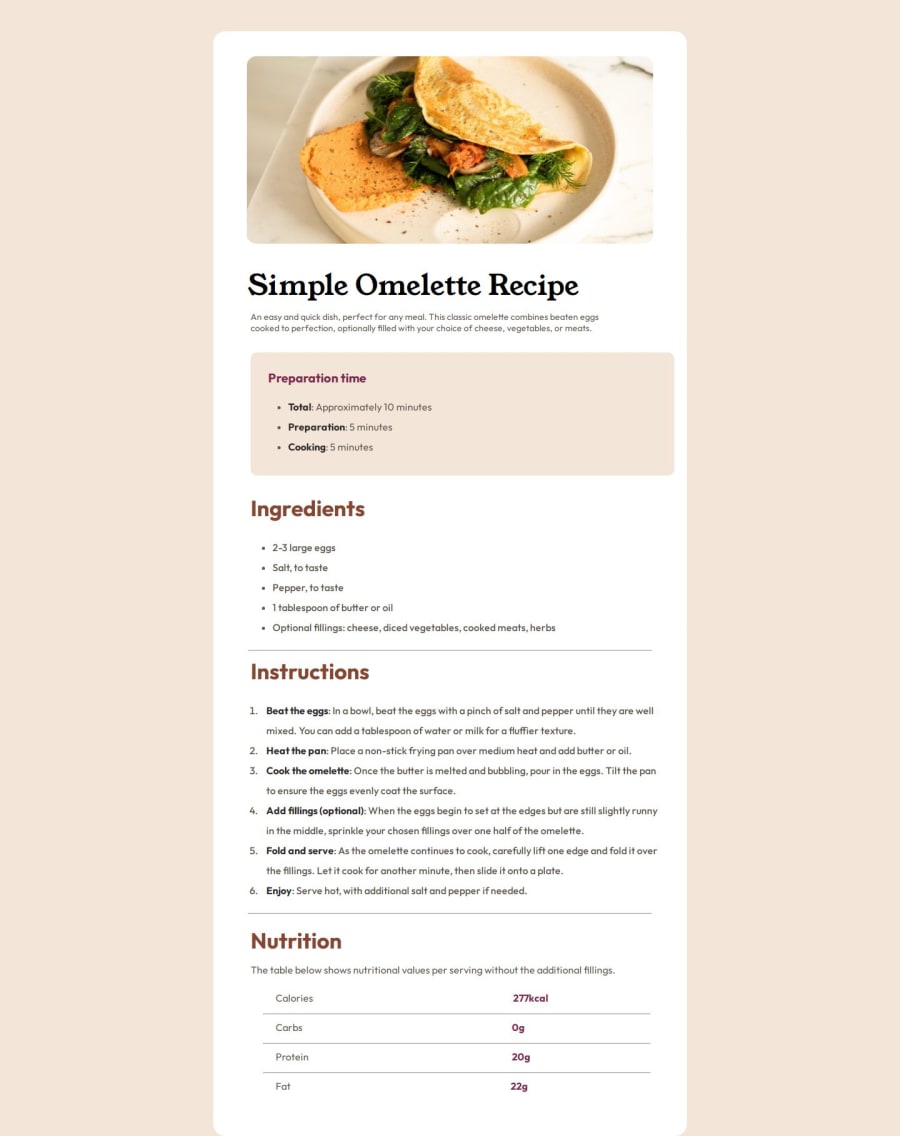 Frontend Mentor Recipe Page Using Html And Css Coding Challenge Solution