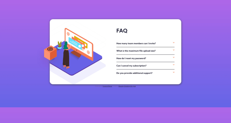 Frontend Mentor Responsive Faq Accordion Card Html5 Css Js