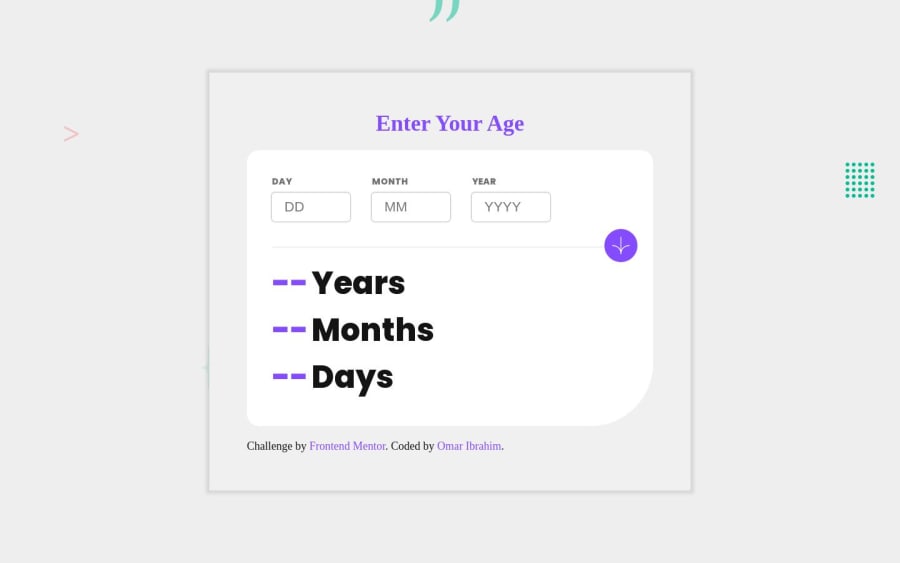Frontend Mentor Age Calculator App Coding Challenge Solution