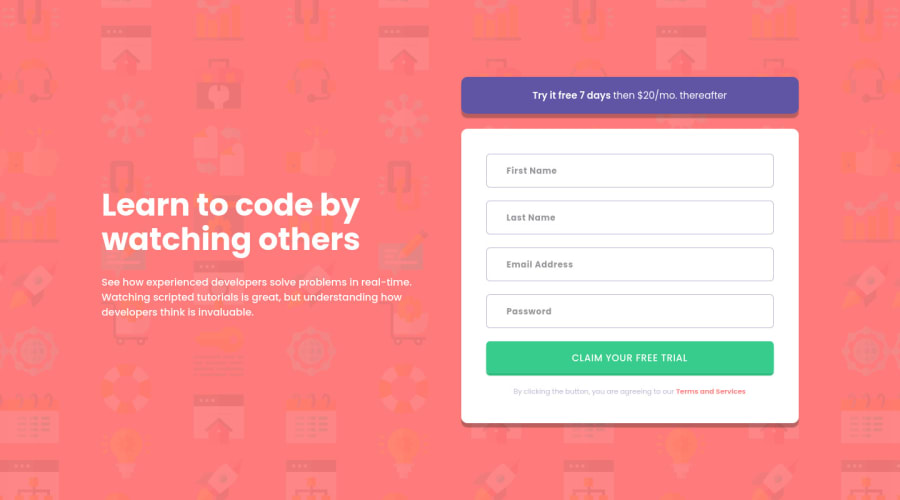 Frontend Mentor Intro Component With Input Validation Coding Challenge Solution