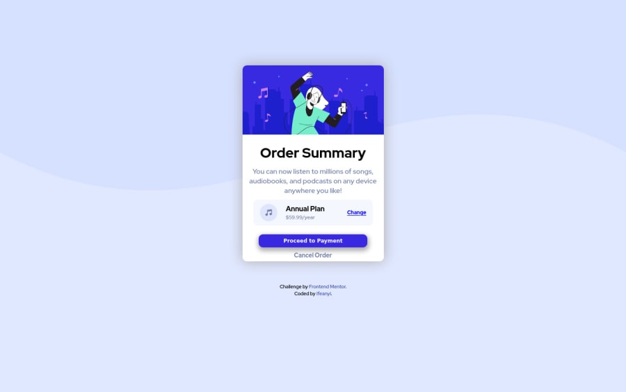 Frontend Mentor Order Summary Component Using Css Custom Properties 3921