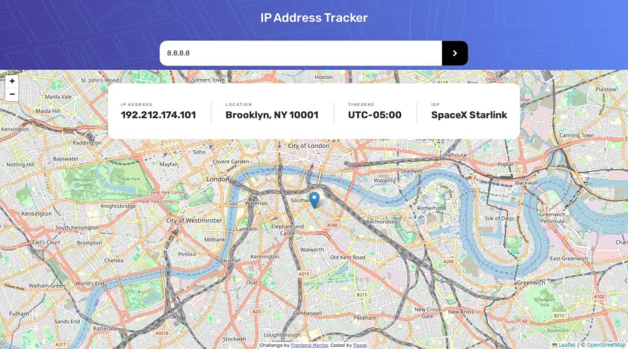 Frontend Mentor Vite Bootstrap Sass Api Leaflet Api Ipify Coding Challenge Solution