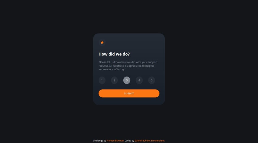 Frontend Mentor Interactive Rating Component With Html Css And Js Coding Challenge Solution