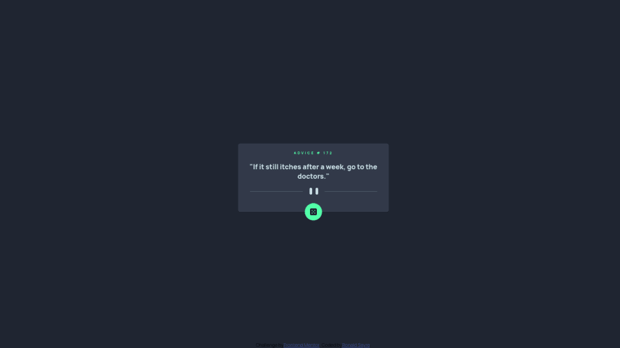 Frontend Mentor Advice Generator App Using Html Css And Basic Js Coding Challenge Solution