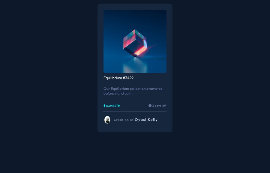 Frontend Mentor Nft Preview Card Component With Css Grid Flex Blur Image Hovering Coding