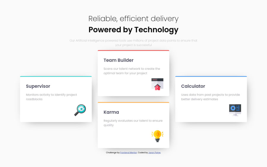 Frontend Mentor 4 Card Feature Section Html And Css Coding Challenge Solution