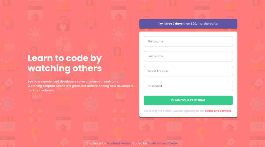 Frontend Mentor Signup Form Validation With Javascript Using Regex Coding Challenge Solution 7635