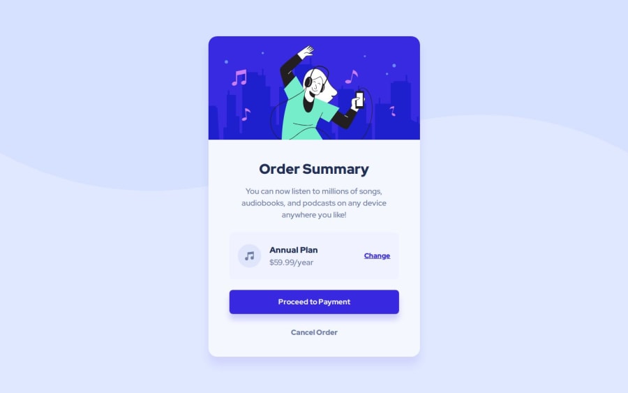 Frontend Mentor Order Summary Component Using Css Grid And Flexbox Coding Challenge Solution