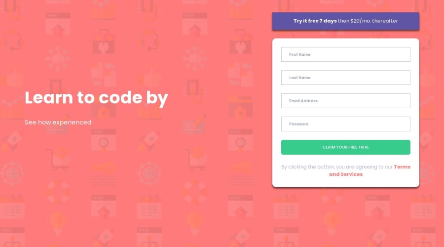 Frontend Mentor React Tailwindcss Form Validation Coding Challenge