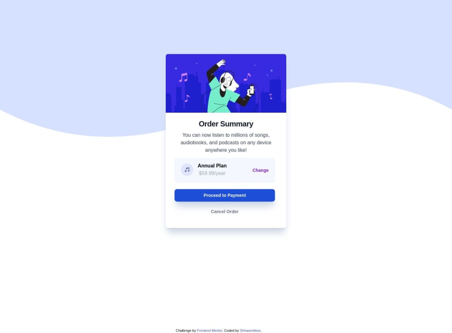 Frontend Mentor Order Summary Challenge Using Tailwind Css And Flowbite Coding Challenge Solution