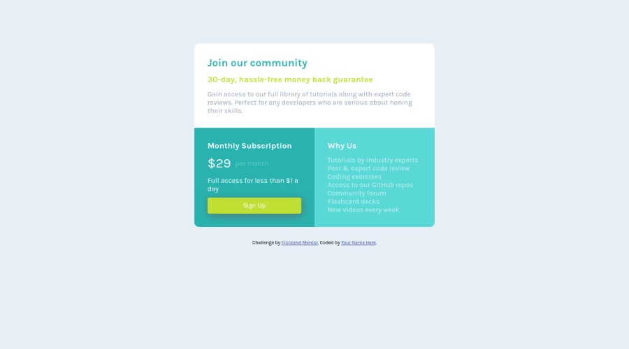 Frontend Mentor Single Price Component Using Css Grid And Flexbx