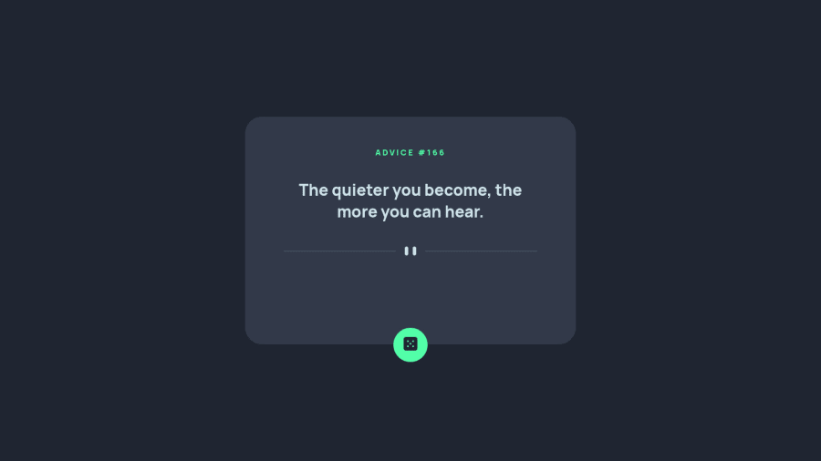 Frontend Mentor Responsive Advice Generating App With Html Css And Js Coding Challenge Solution