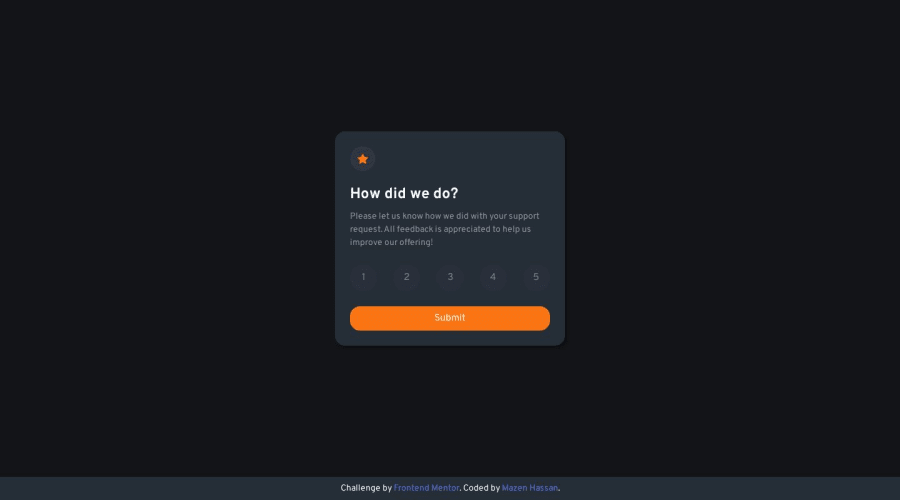 Frontend Mentor Interactive Rating Component With Sass Coding Challenge Solution