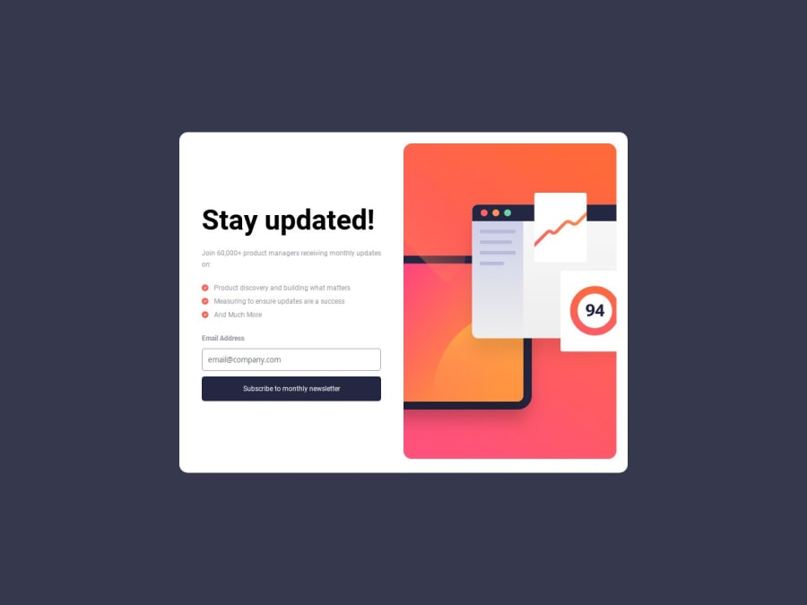 Frontend Mentor Newsletter Using Html Css And Js Coding Challenge Solution