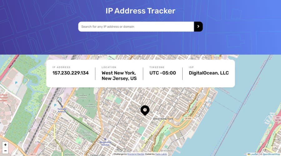 Frontend Mentor Responsive Ip Address Tracker Using Flexbox Vanilla Javascript Coding