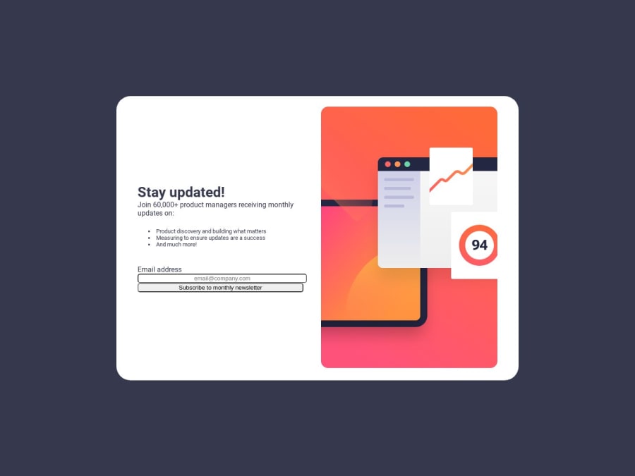 Frontend Mentor Newsletter Signup Component With Css Coding Challenge