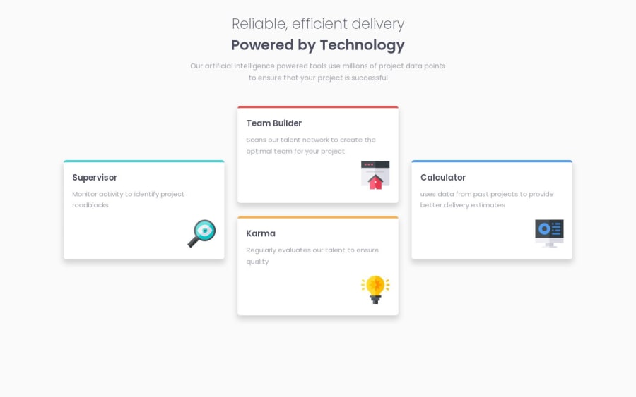 Frontend Mentor Responsive Four Card Section Using Css Grid Coding Challenge Solution