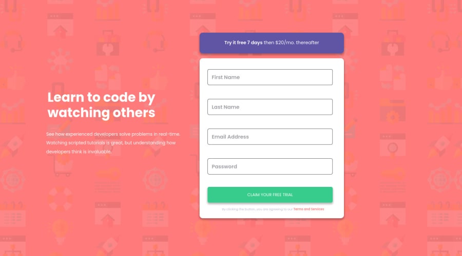 Frontend Mentor Intro Component With Signup Form Coding Challenge