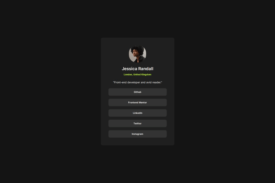 Frontend Mentor Social Links Using Html And Css Coding Challenge Solution