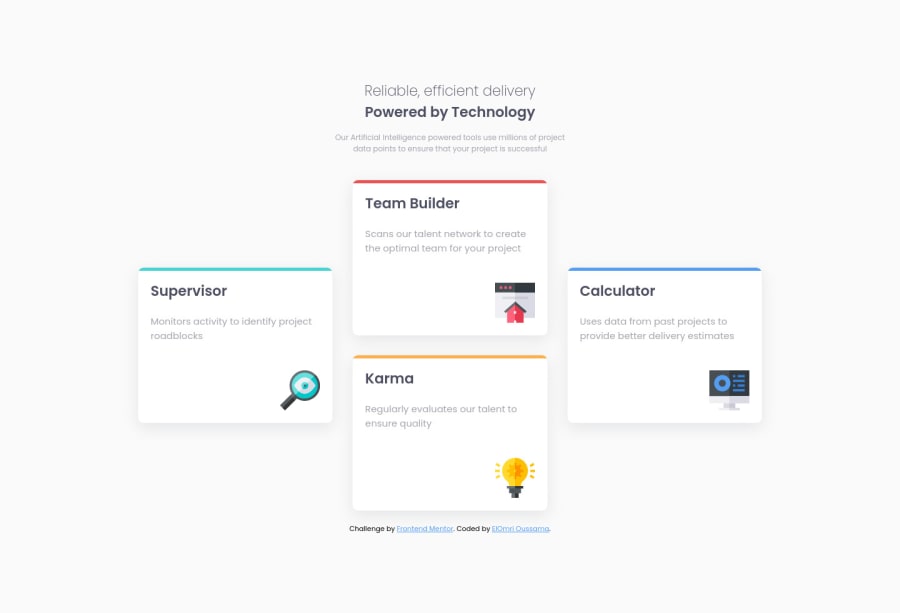 Frontend Mentor 4 Card Feature By Elomri Oussama Coding Challenge Solution