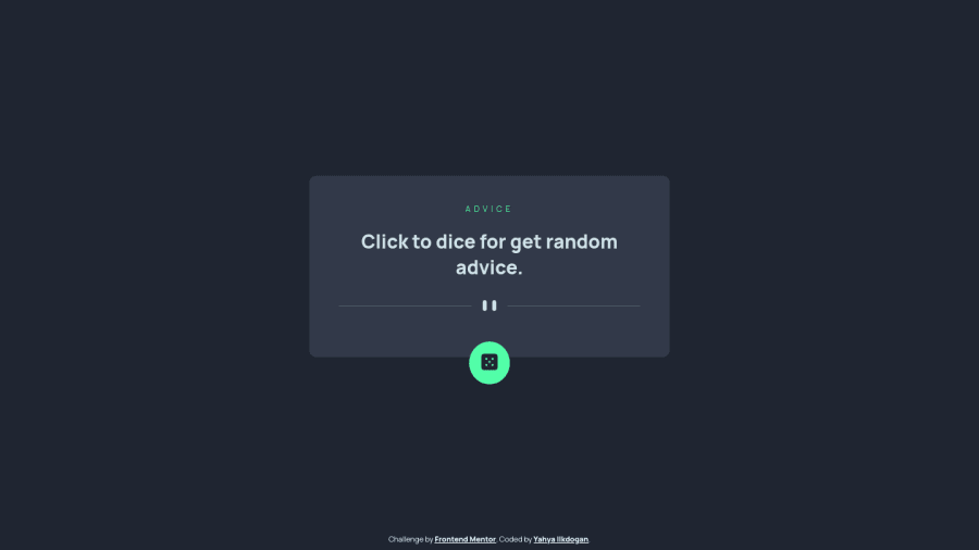 Frontend Mentor Advice Generator Using Html Scss Javascript Fetch Api Coding Challenge