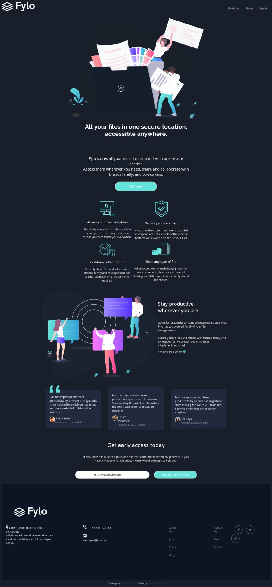 Frontend Mentor Fylo Responsive Landing Page Using Html Css Coding