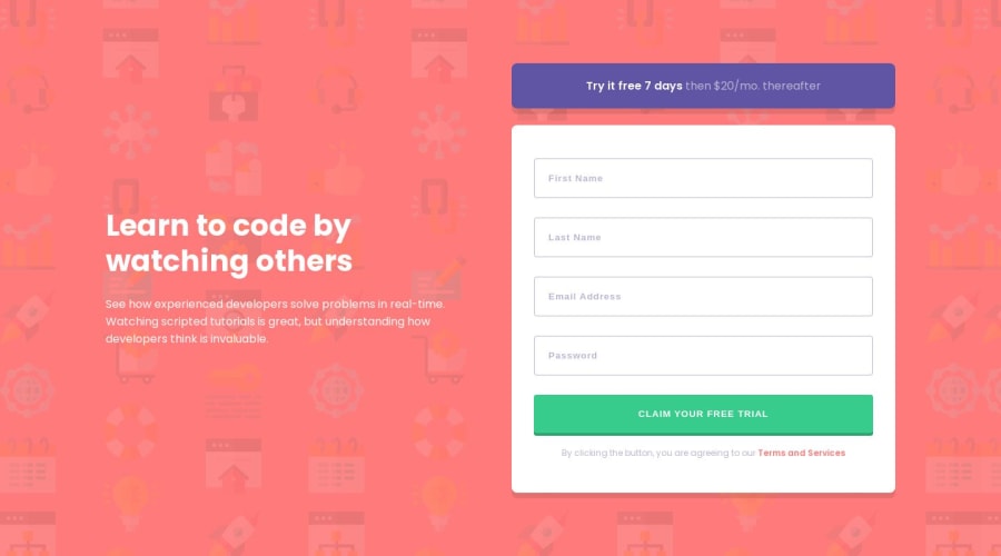 Frontend Mentor Intro Component With Sign Up Form Coding Challenge