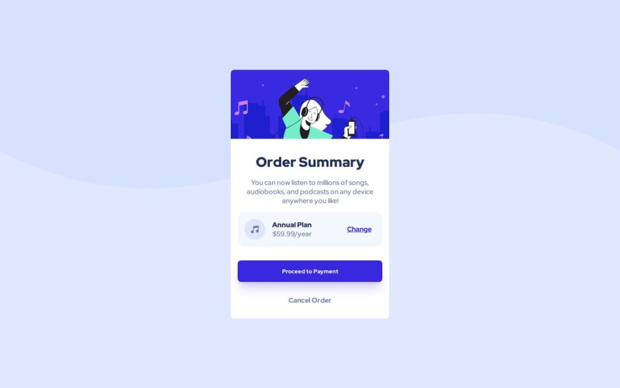 Frontend Mentor Responsive Order Summary Page Coding Challenge Solution