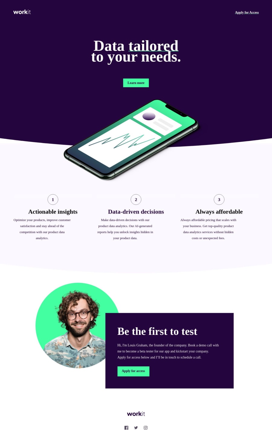 Frontend Mentor Workit Landing Page Main I Used Html 5 Css And